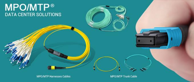 24 Core Fiber Cable Assembly , MPO To LC Breakout Cable For FTTH