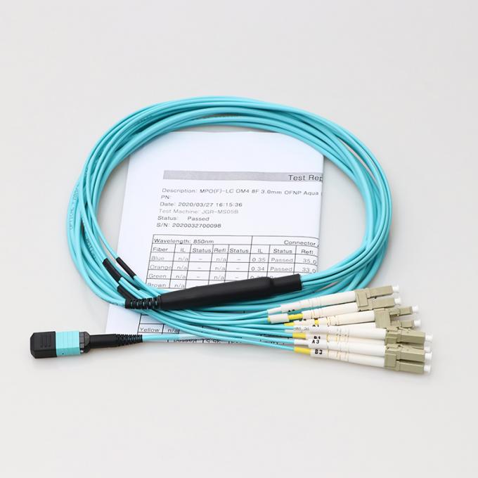 24 Core Fiber Cable Assembly , MPO To LC Breakout Cable For FTTH