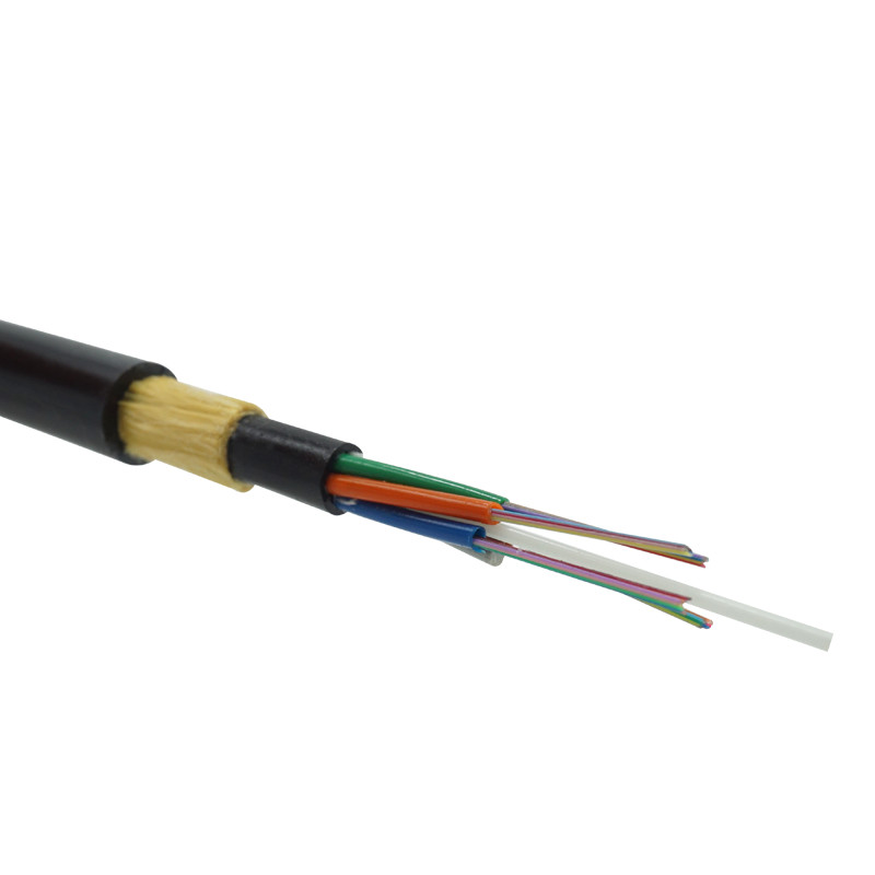 Aerial 48 Core Fiber Optic Cable , ADSS Optical Cable Outdoor Aramid ...