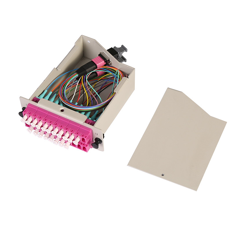 High Density Cassette MPO Patch Panel 24 Core For 1U Rack Mount