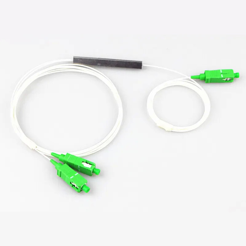 Optical 1x2 PLC Fiber Splitter SC APC UPC Single Mode Micro Steel Tube Type