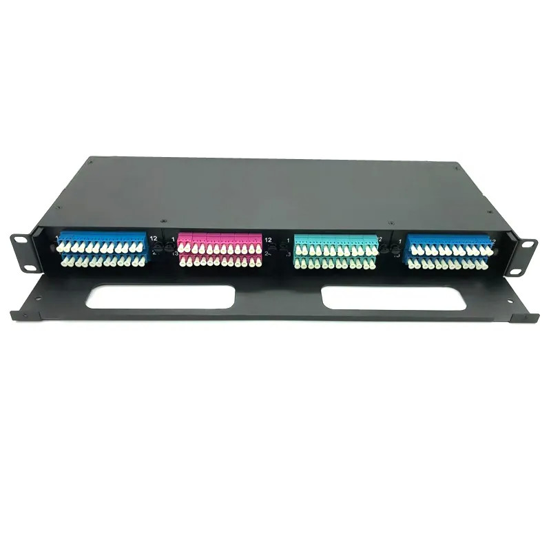 Black MPO Patch Panel , MPO To LC Cassette With 12 Cores 24 Cores